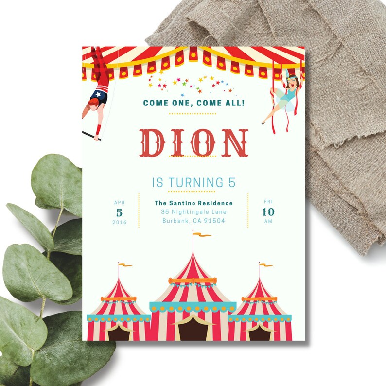 CARNIVAL FUN FAIR Birthday Invitation Template Printable, Carnival ...
