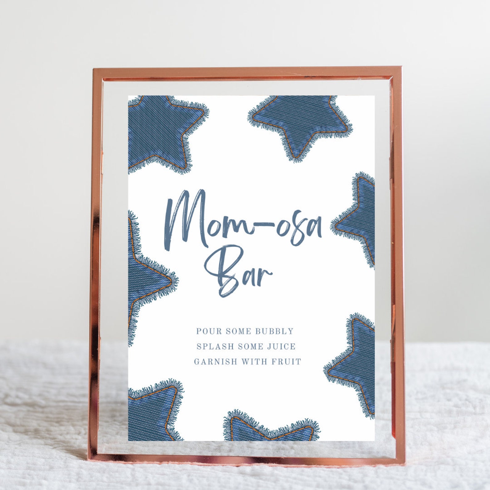 Denim Mimosa Bar Sign, Baby Shower Sign, Jeans Baby Shower Signage ...