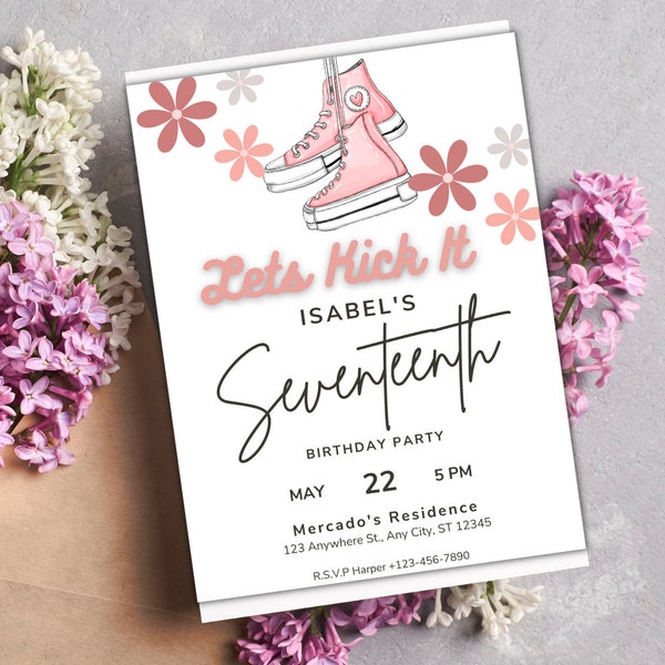 Lets Kick It Birthday Invitation - Etsy