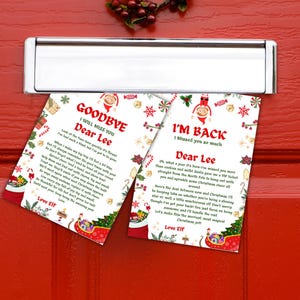 Elf Arrival and Goodbye Letter Set, Christmas Elf Letter Combo, Elf ...