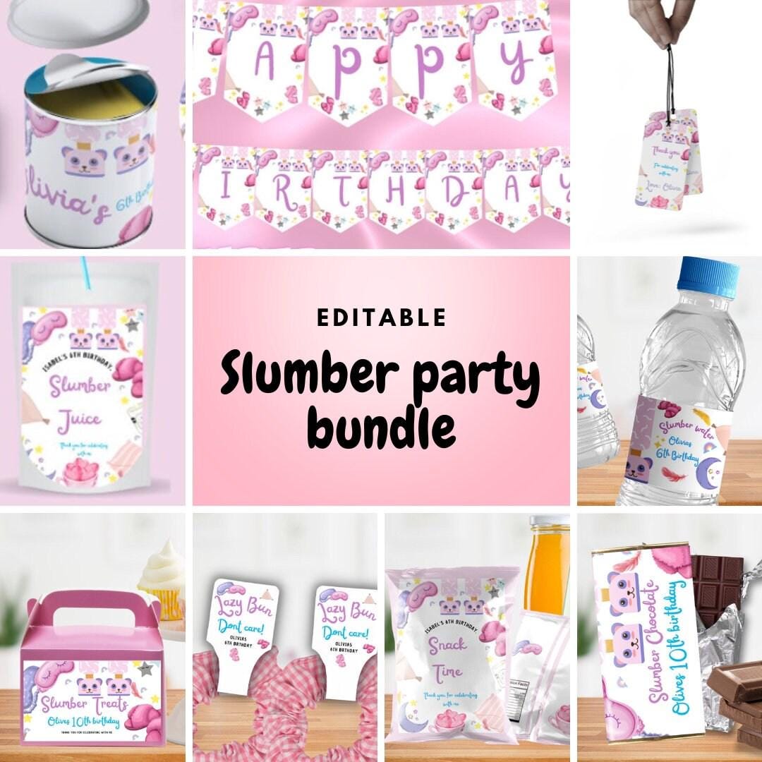 Printable Slumber Party Birthday Party Bundle, Sleepover Movie Night ...