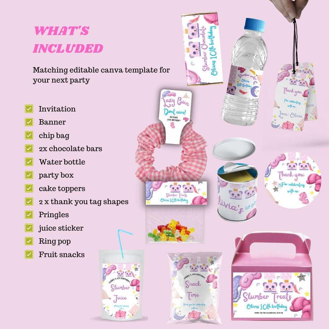 Printable Slumber Party Birthday Party Bundle, Sleepover Movie Night ...