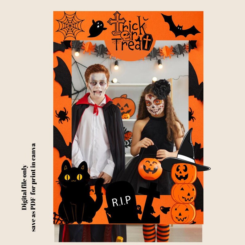 Halloween Photo Booth Prop, Spooky Halloween Selfie Frame, Halloween ...