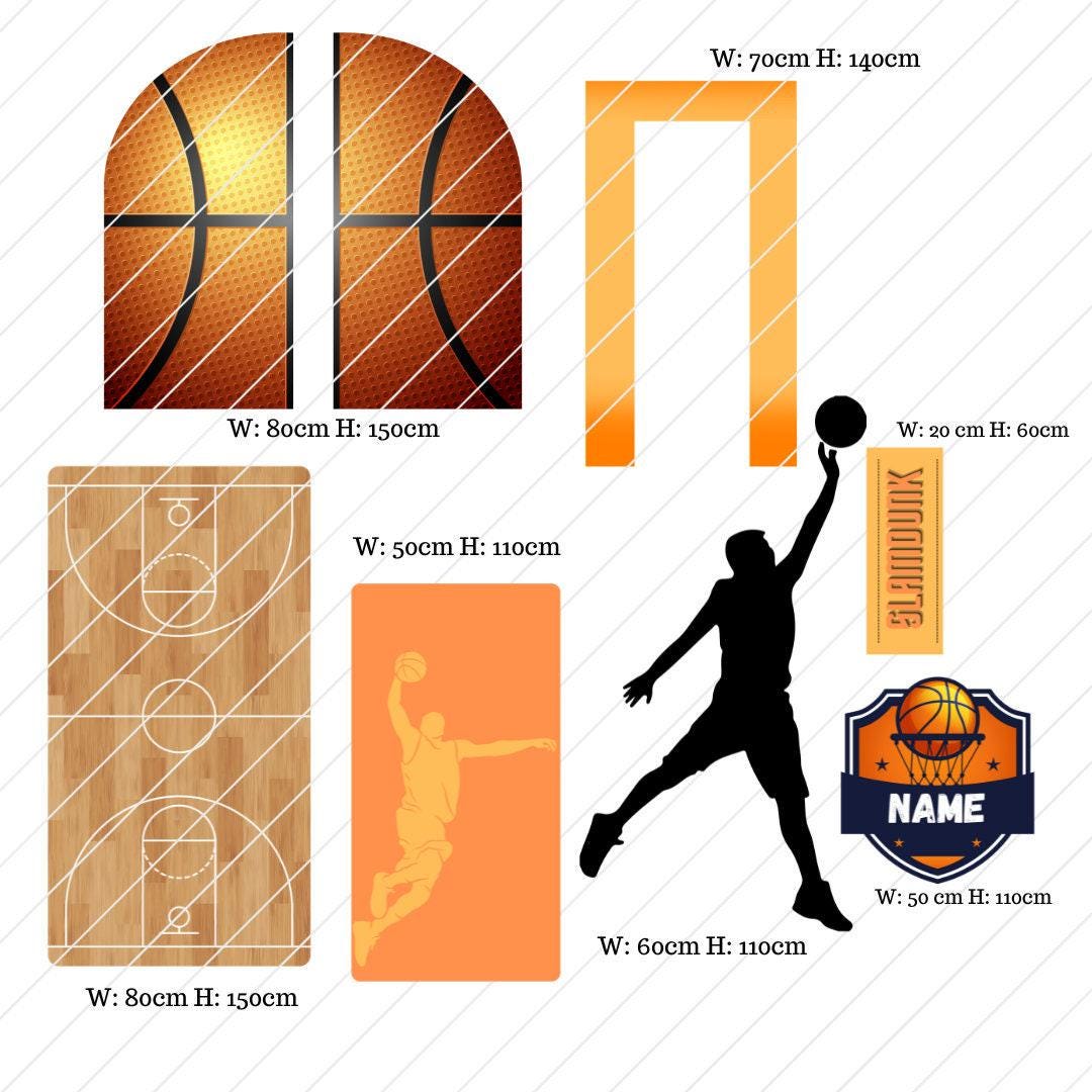 Basketball Birthday Backdrop, Event Planner Mock-up, DIY Printable ...