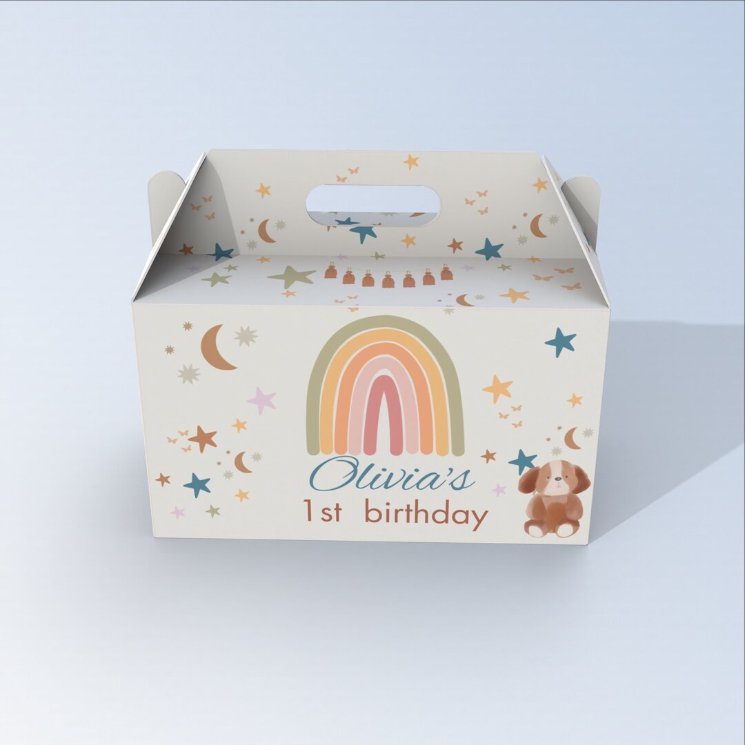 Boho Party Gable Box Personalised Childrens Party Box Gift - Etsy
