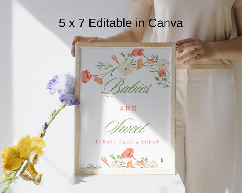 10 Baby in Bloom Baby Shower Game Sign Bundle, Floral Baby Shower ...