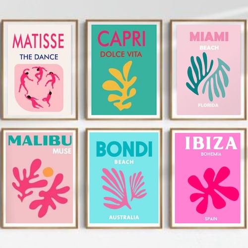 Preppy Room Decor Travel Poster Bundle Set of 18 Wall Collage - Etsy ...