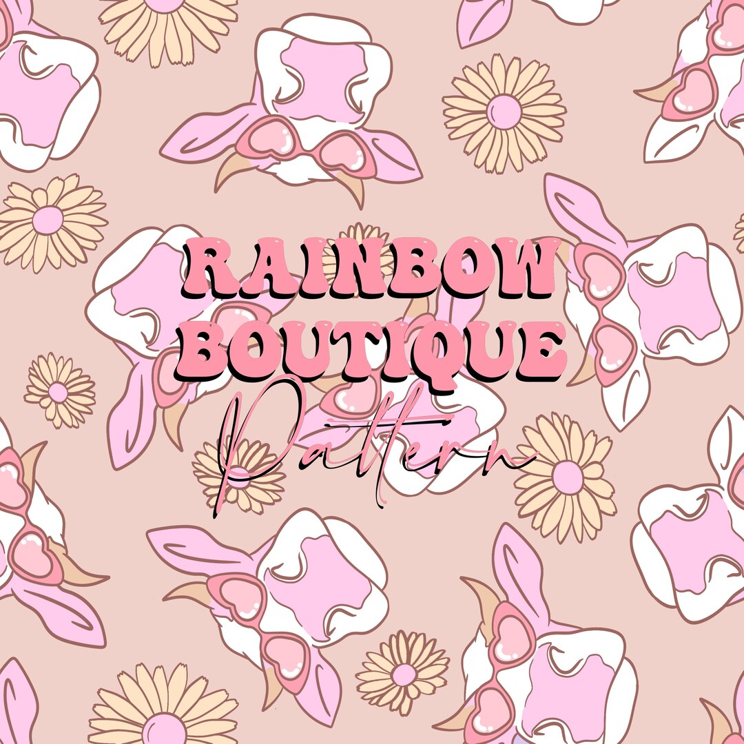 Strawberry Cow Pattern, Pink Cow Seamless Pattern, Kids Groovy Pattern ...