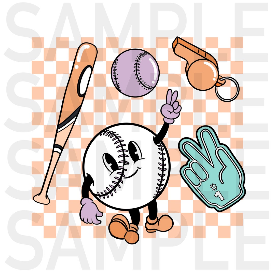 Baseball Png, Groovy Baseball Design, Shirt Design Retro Baseball ...