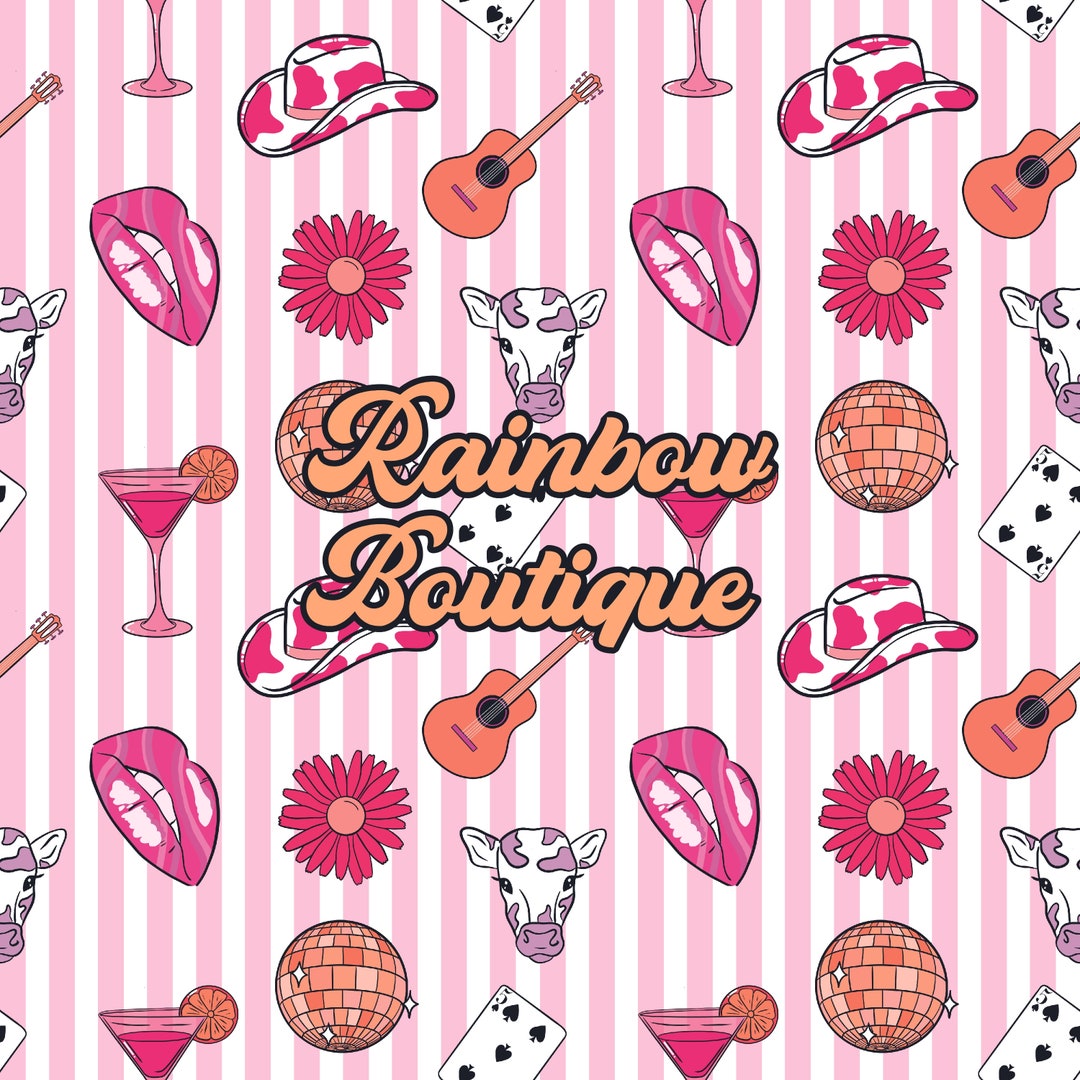 Seamless Pattern Cowgirl, Disco Cowboy Surface, Repeating Pattern Disco ...