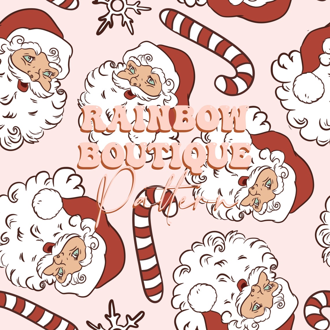Boho Santa Seamless Pattern Retro Santa Repeating File - Etsy