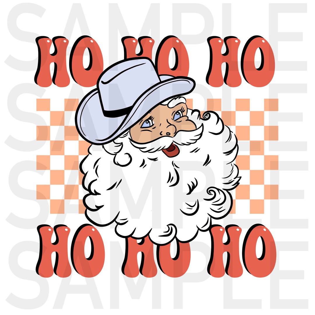 Howdy Santa Png, Groovy Santa Design, Shirt Sublimation Santa, Cowboy ...