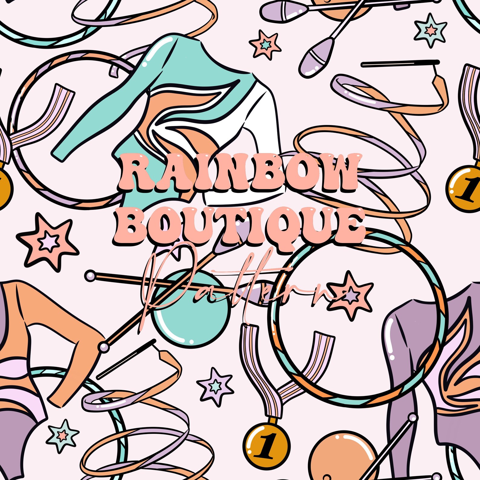 Gymnastic Seamless Pattern, Seamless File Gymnastics, Girls Seamless ...