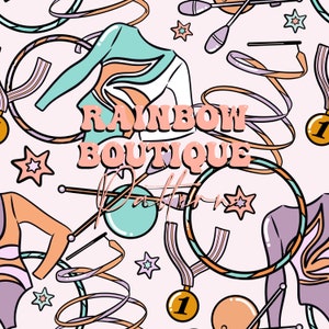 Gymnastic Seamless Pattern, Seamless File Gymnastics, Girls Seamless ...