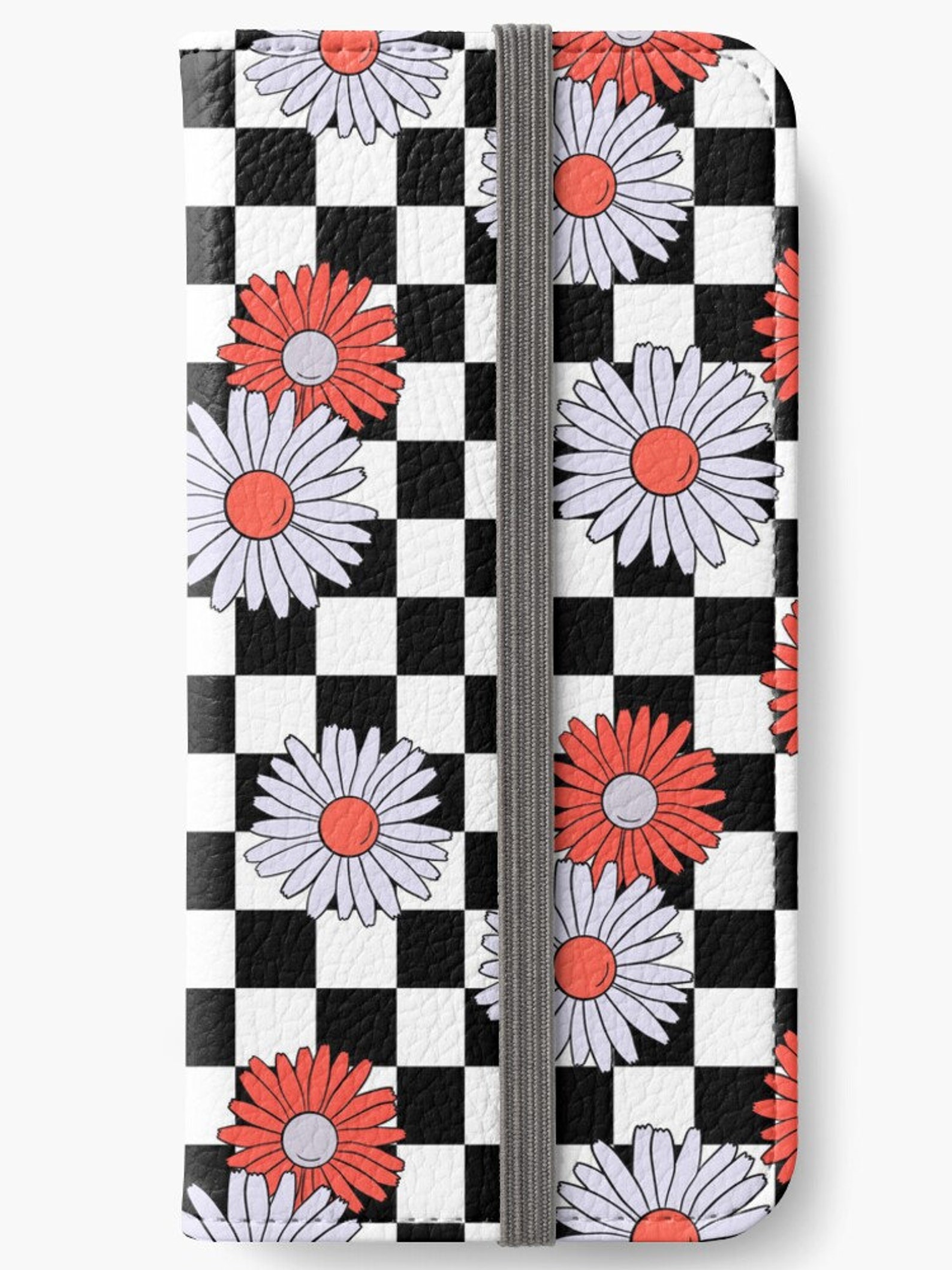 Seamless Pattern Daisies, Chess Board Pattern, Repeating Retro Surface ...