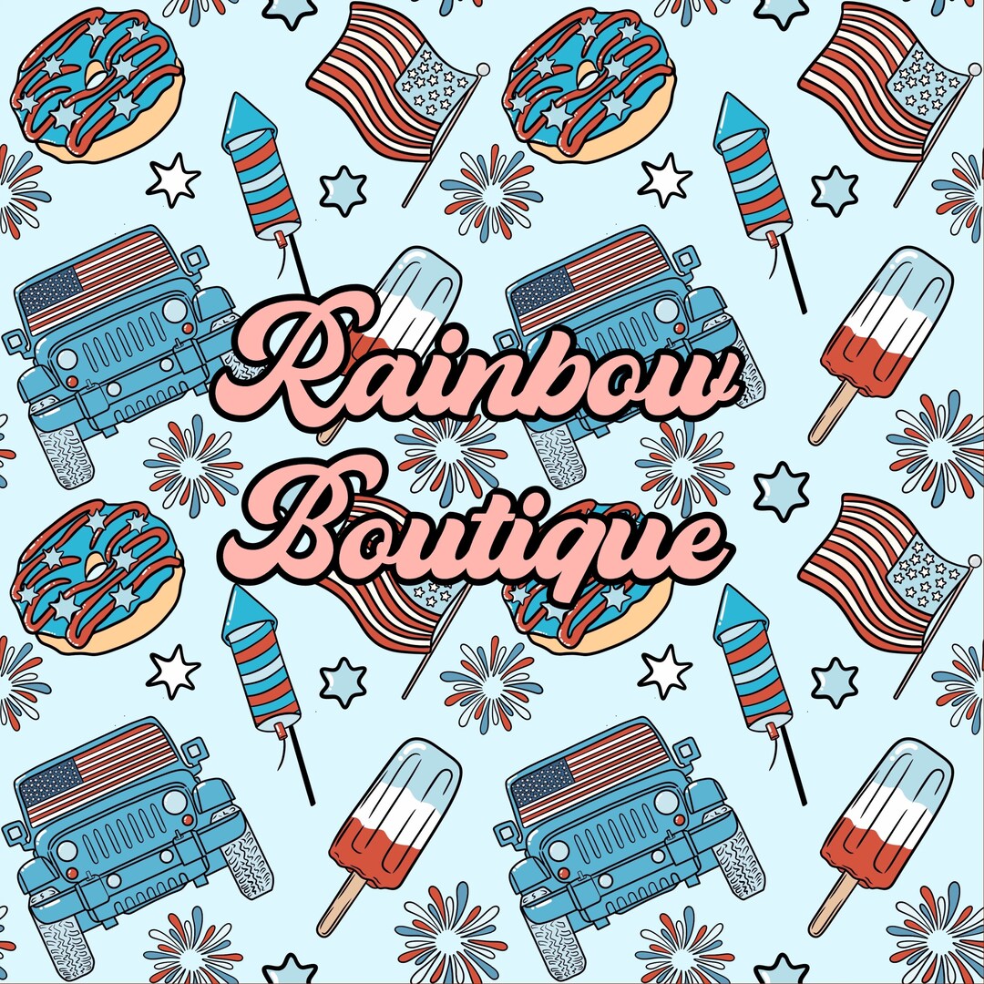4th July Seamless Pattern, Independence Day Pattern, 4th July Firework ...
