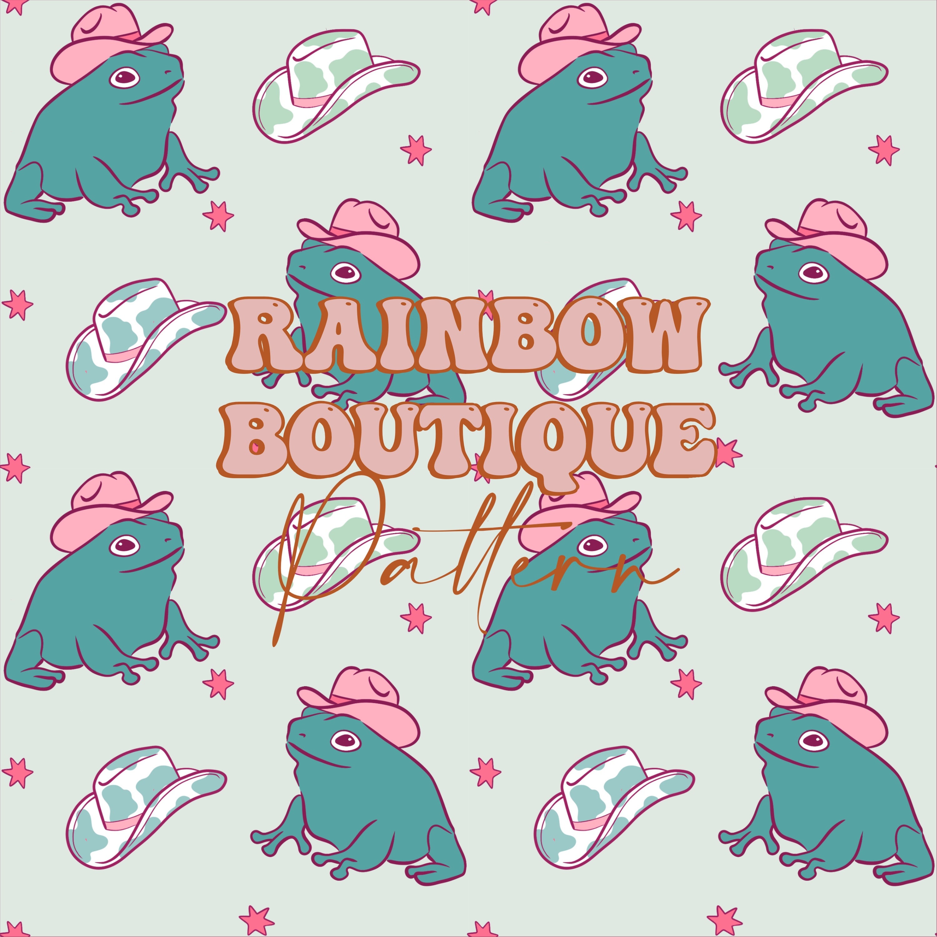 Seamless Pattern Cowgirl Frog Repeating Pattern Surface - Etsy