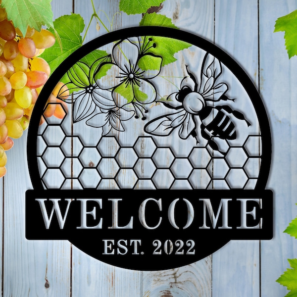 Metal Bee Sign - Etsy