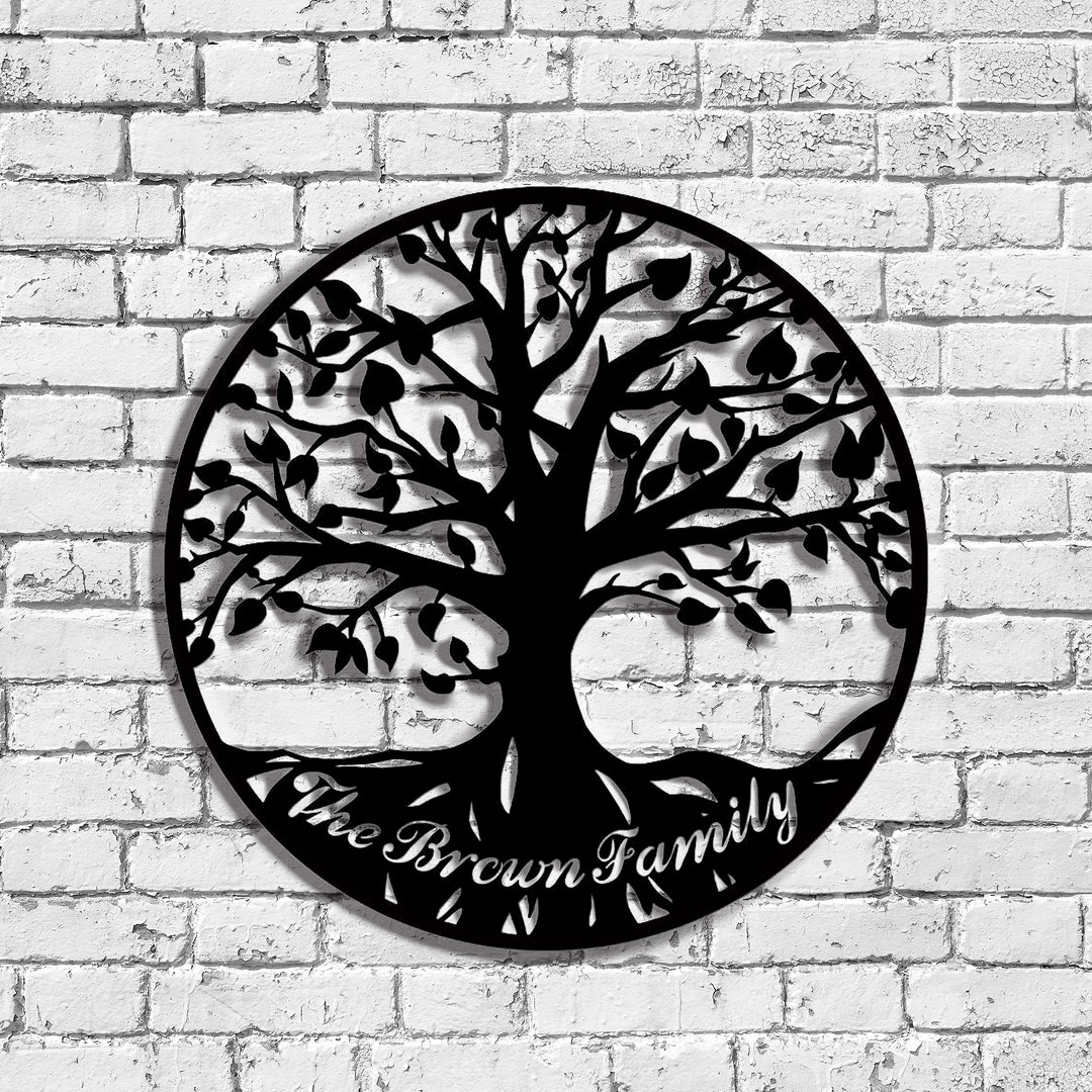 Custom Metal Round Tree of Life Decorations Personalised - Etsy