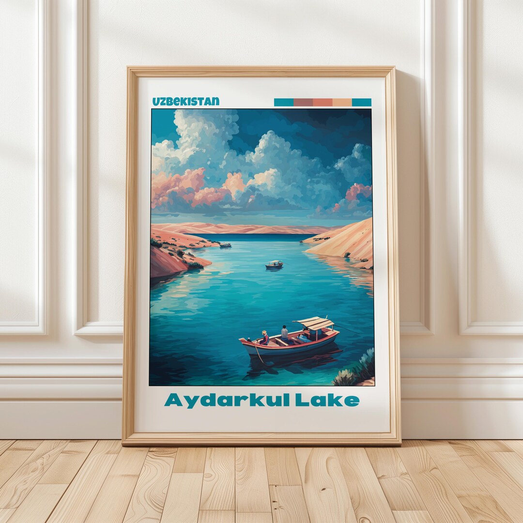 Aydarkul Lake Poster - Travel Wall Art - Gift for Travel Lover - Travel ...