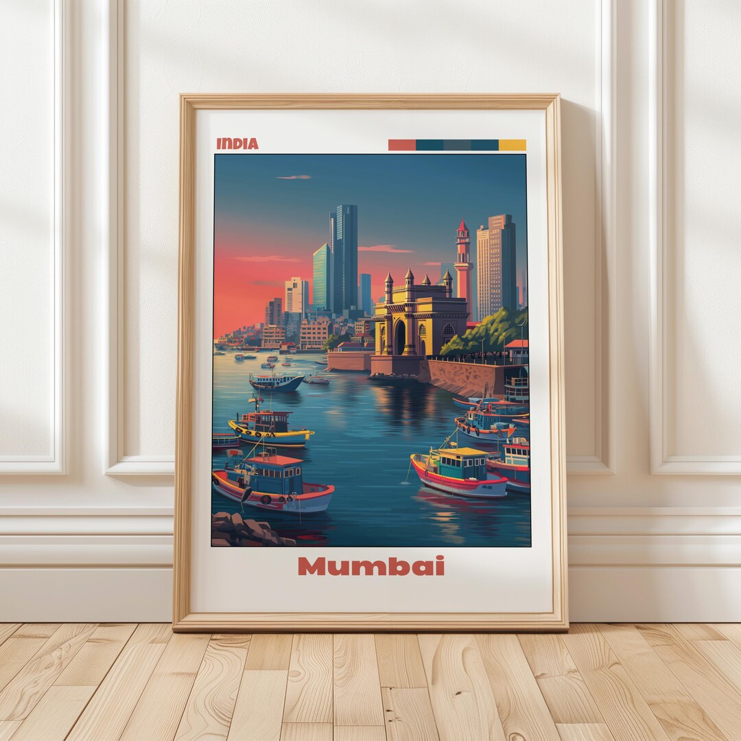 Mumbai Poster - India Wall Art - Asia Travel Print - Gift for Travel ...