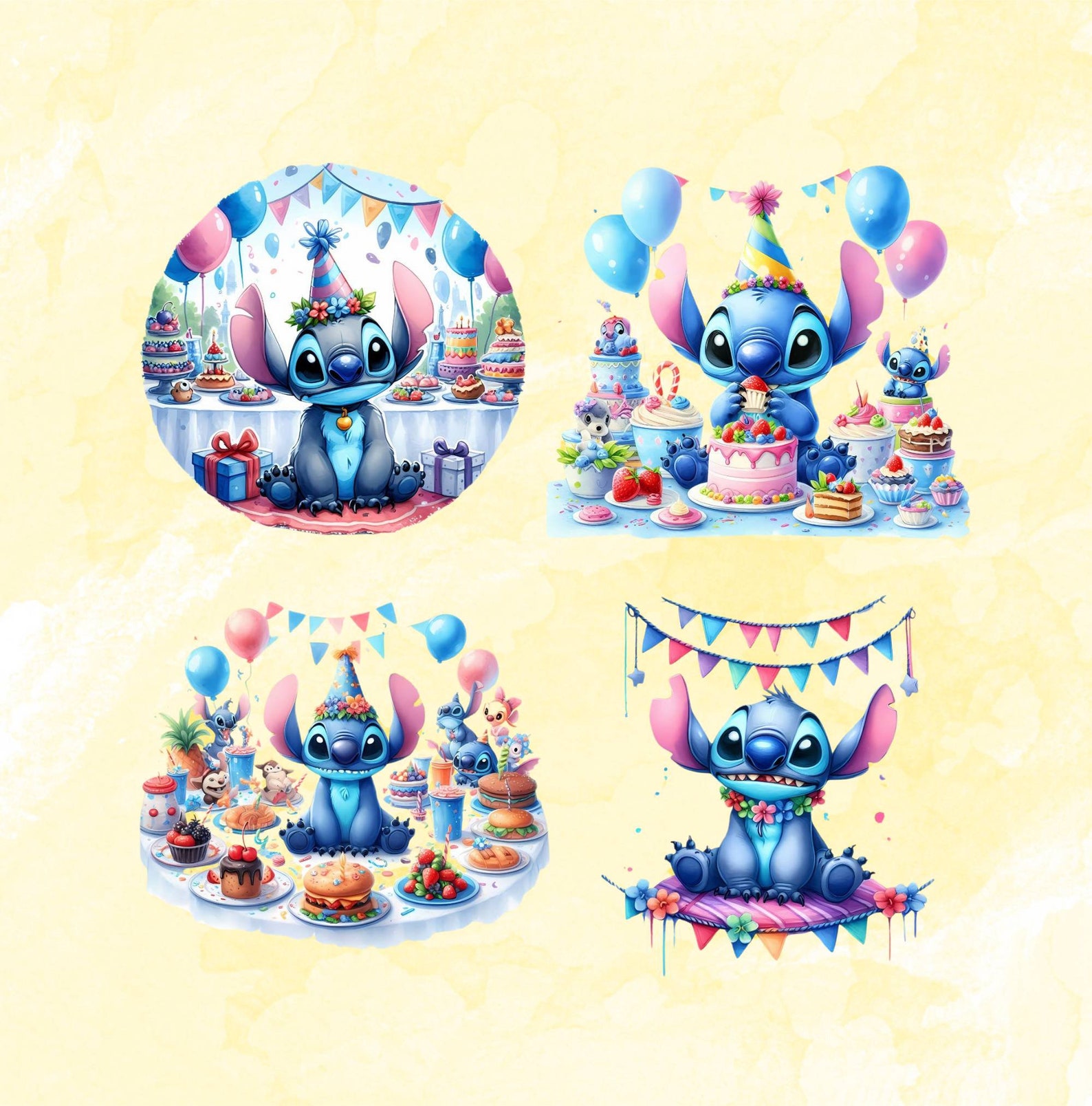 4 Stitch PNG Party Clipart Digital Design PNG File for Sublimination ...