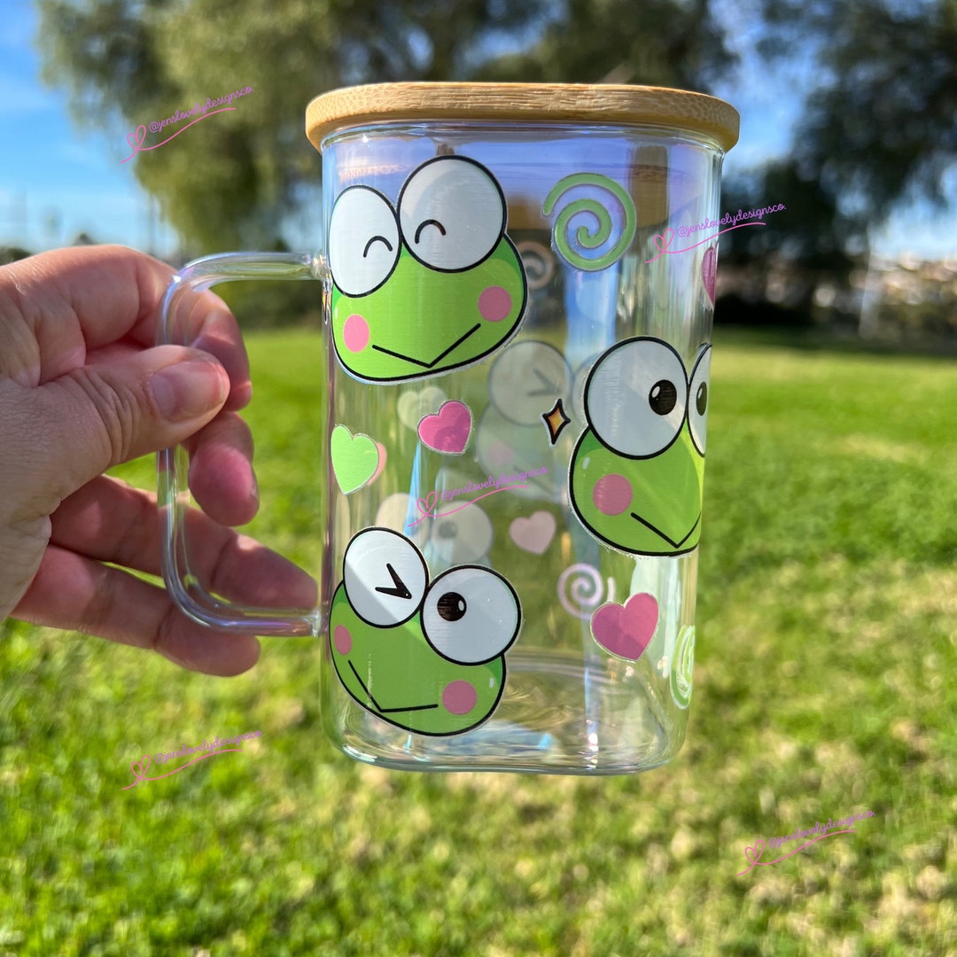 Cute Frog 20oz Iridescent Glass Coffee Mug | Kawaii Frog Gift ...