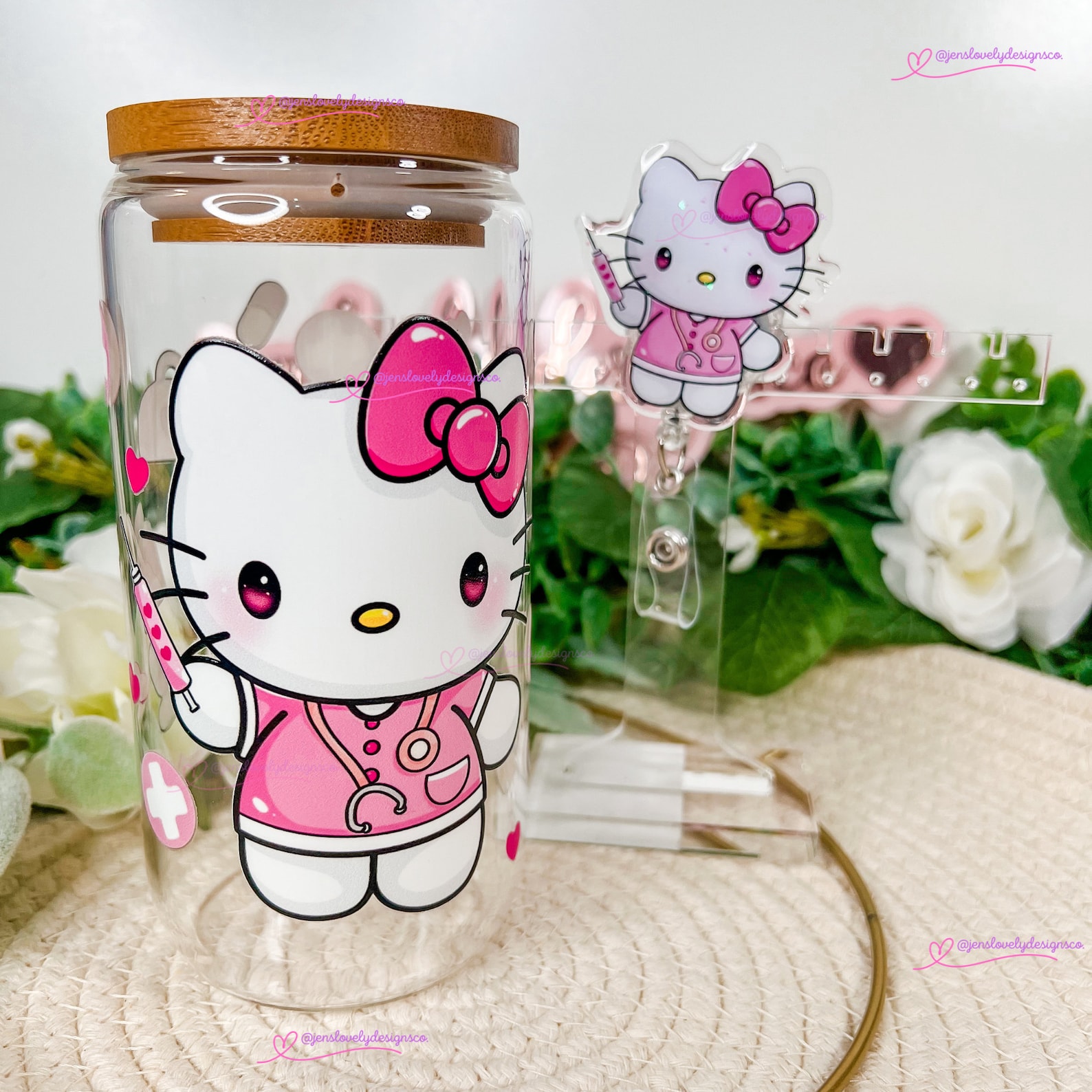 Pink Kitty Nurse Badge Reel | Nurse Badge Reels, Healthcare Badge Reels ...