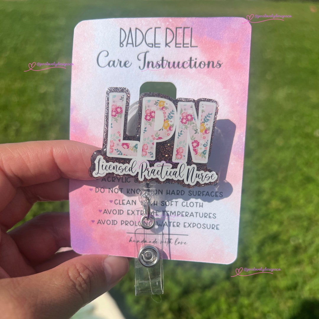 LPN Nurse Badge Reels, Cute Nurse Badge Reels for LPN Students, Nurse ...