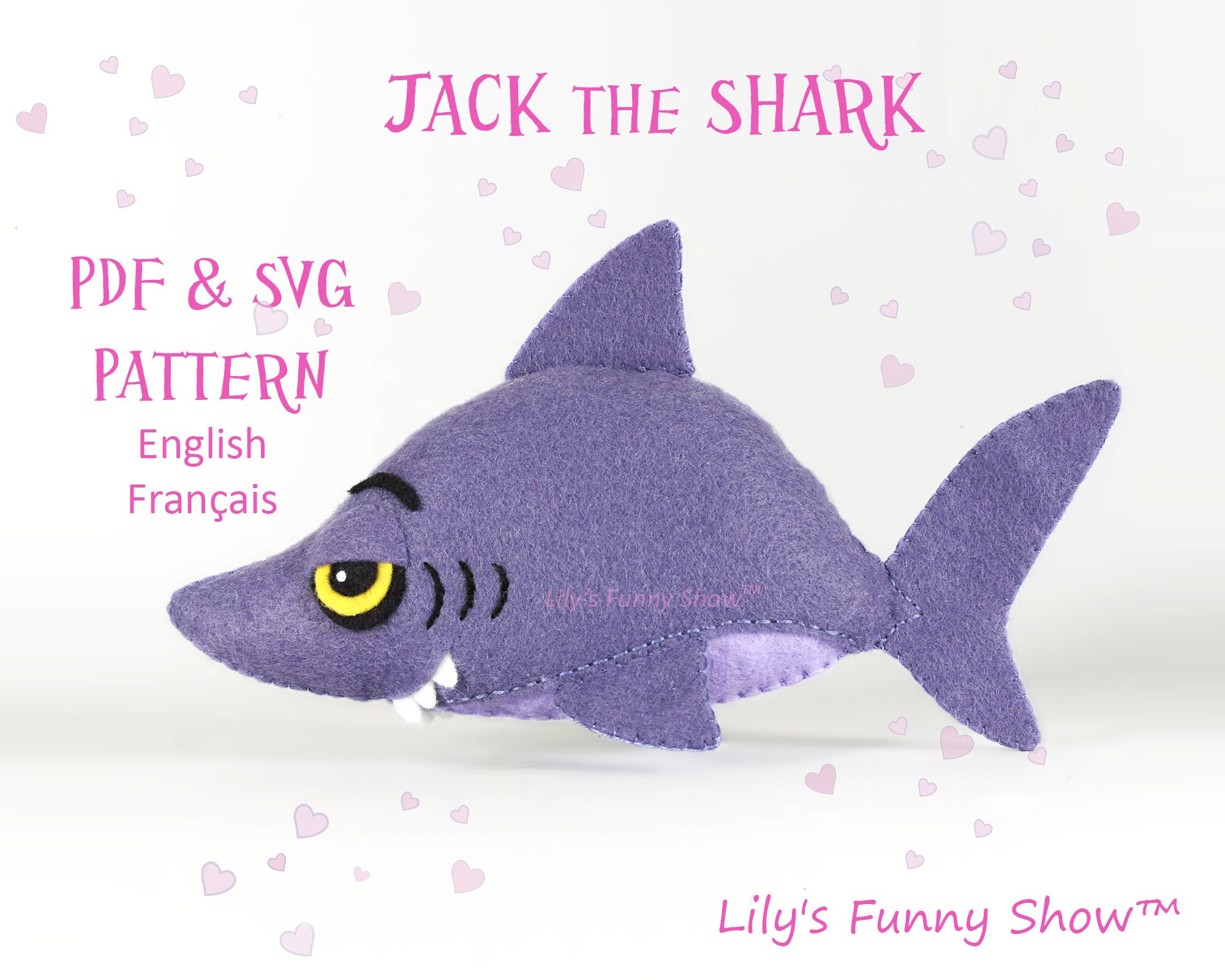 Felt Shark-pdf Pattern &svg-plush Sewing Pattern - Etsy Canada