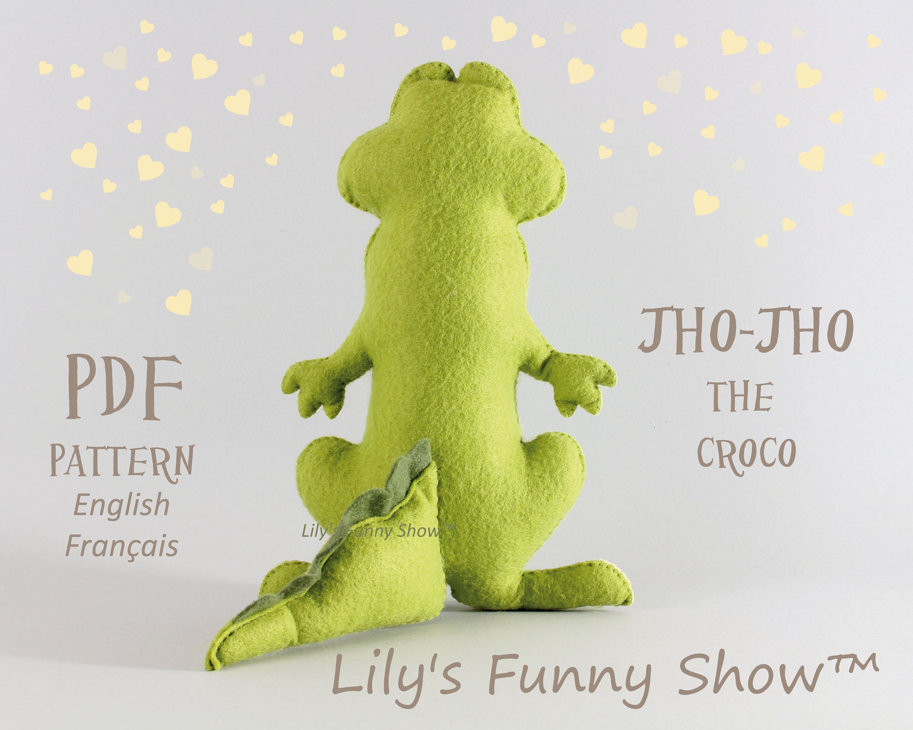 Felt Crocodile-pdf Pattern & Svg-plush Sewing Pattern - Etsy