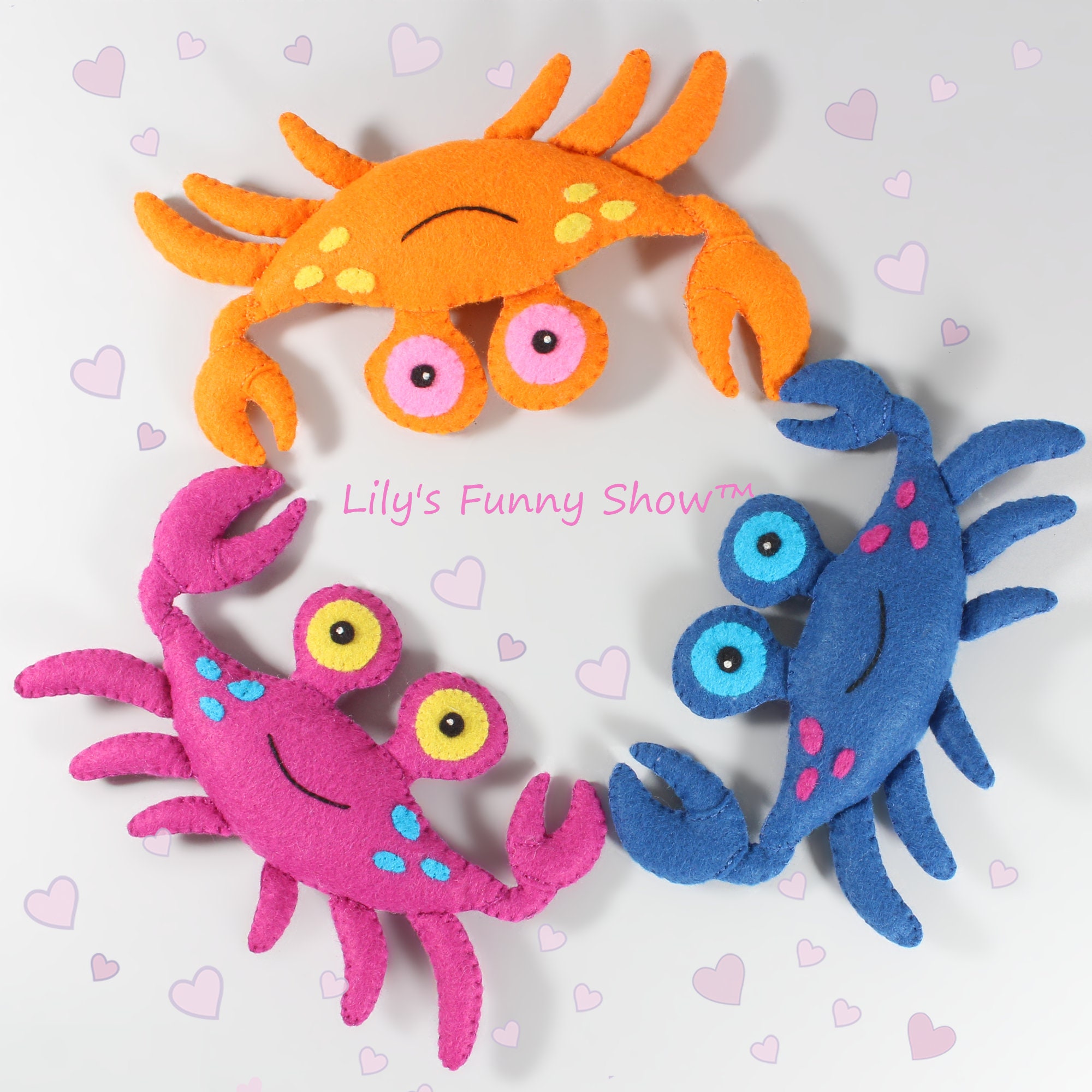 Felt Crab-pdf Pattern &svg-plush Sewing Pattern - Etsy
