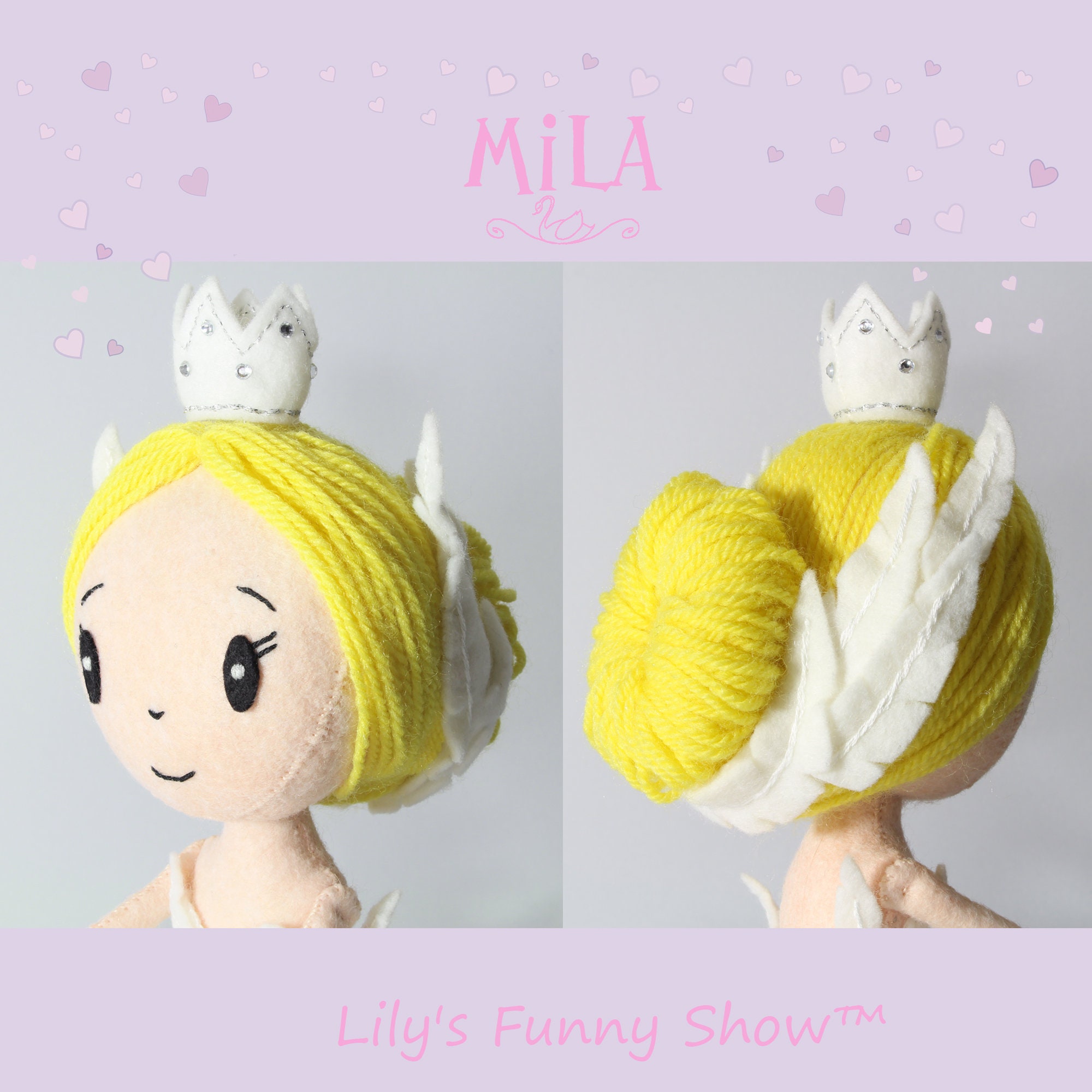 Felt Ballerina-pdf Pattern &svg-plush Sewing Pattern-white Swan Dancer ...