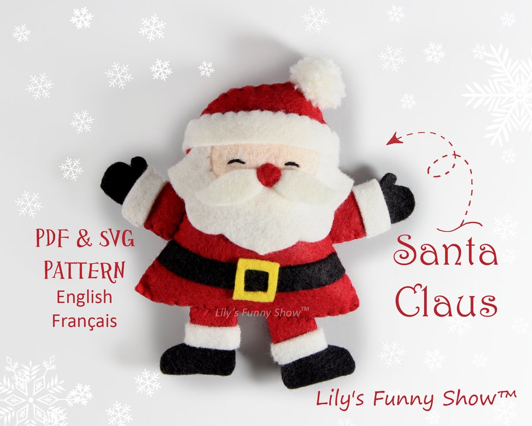 Felt Santa Claus-pdf Pattern & Svg-plush Sewing Pattern-christmas ...