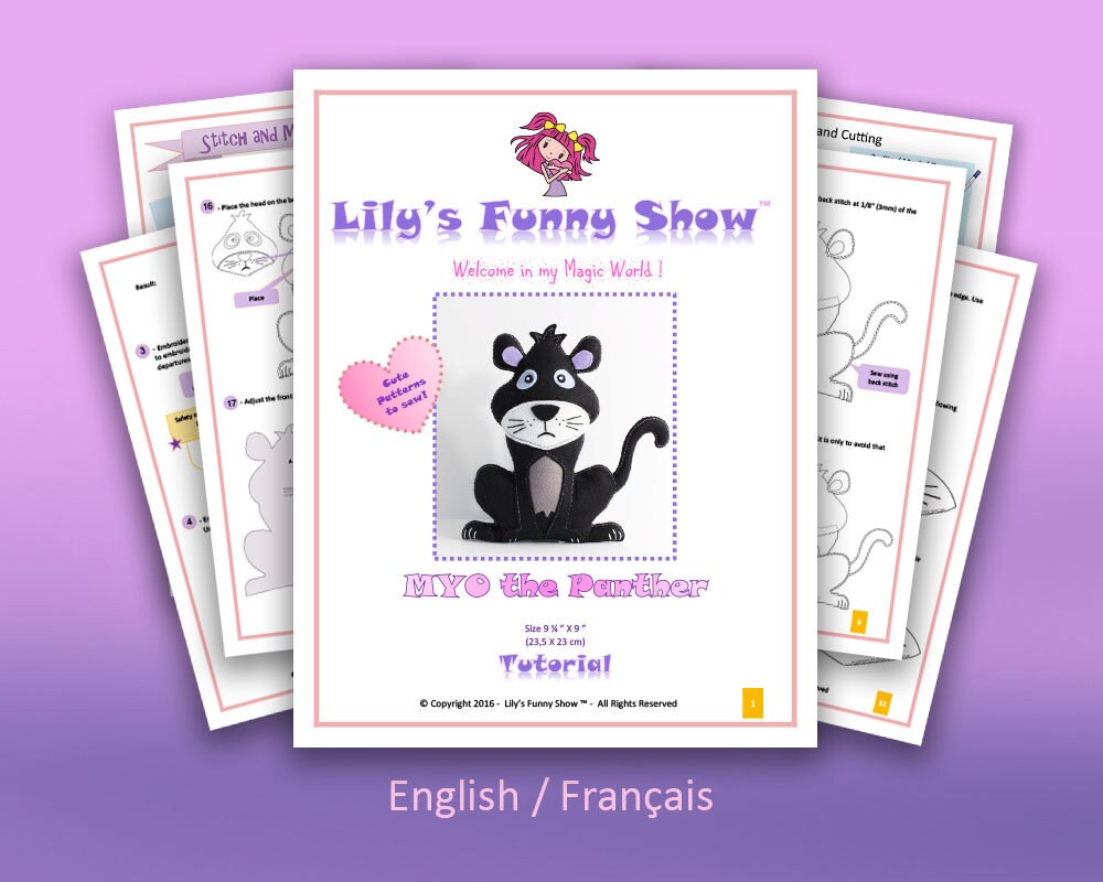 Felt Panther-pdf Pattern-plush Sewing Pattern - Etsy