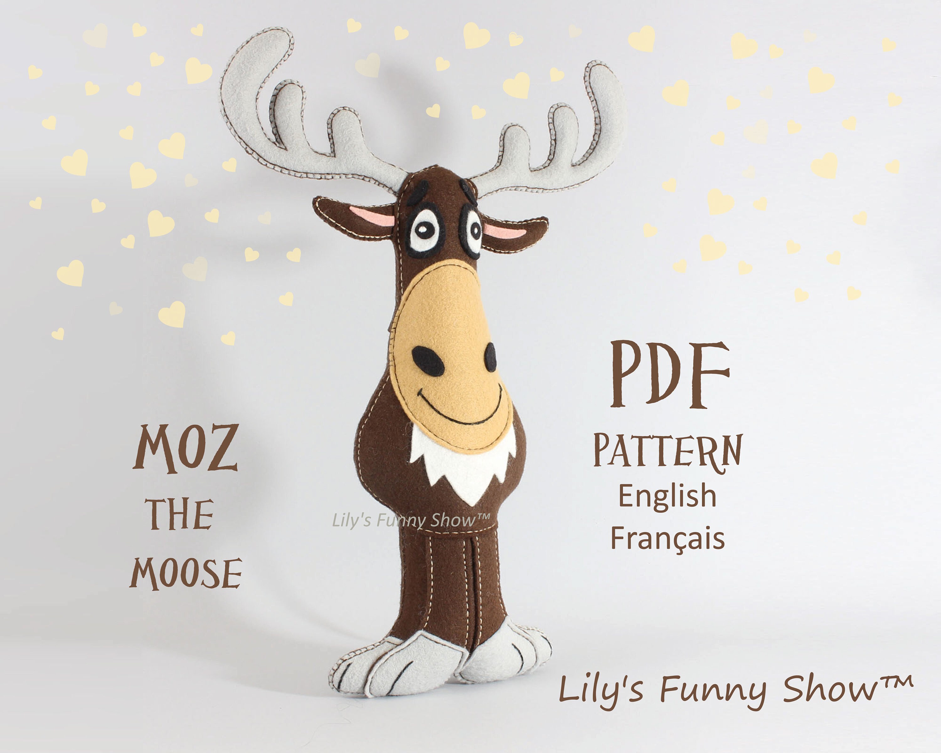 Felt Moose -PDF Pattern-plush Sewing Pattern - Etsy