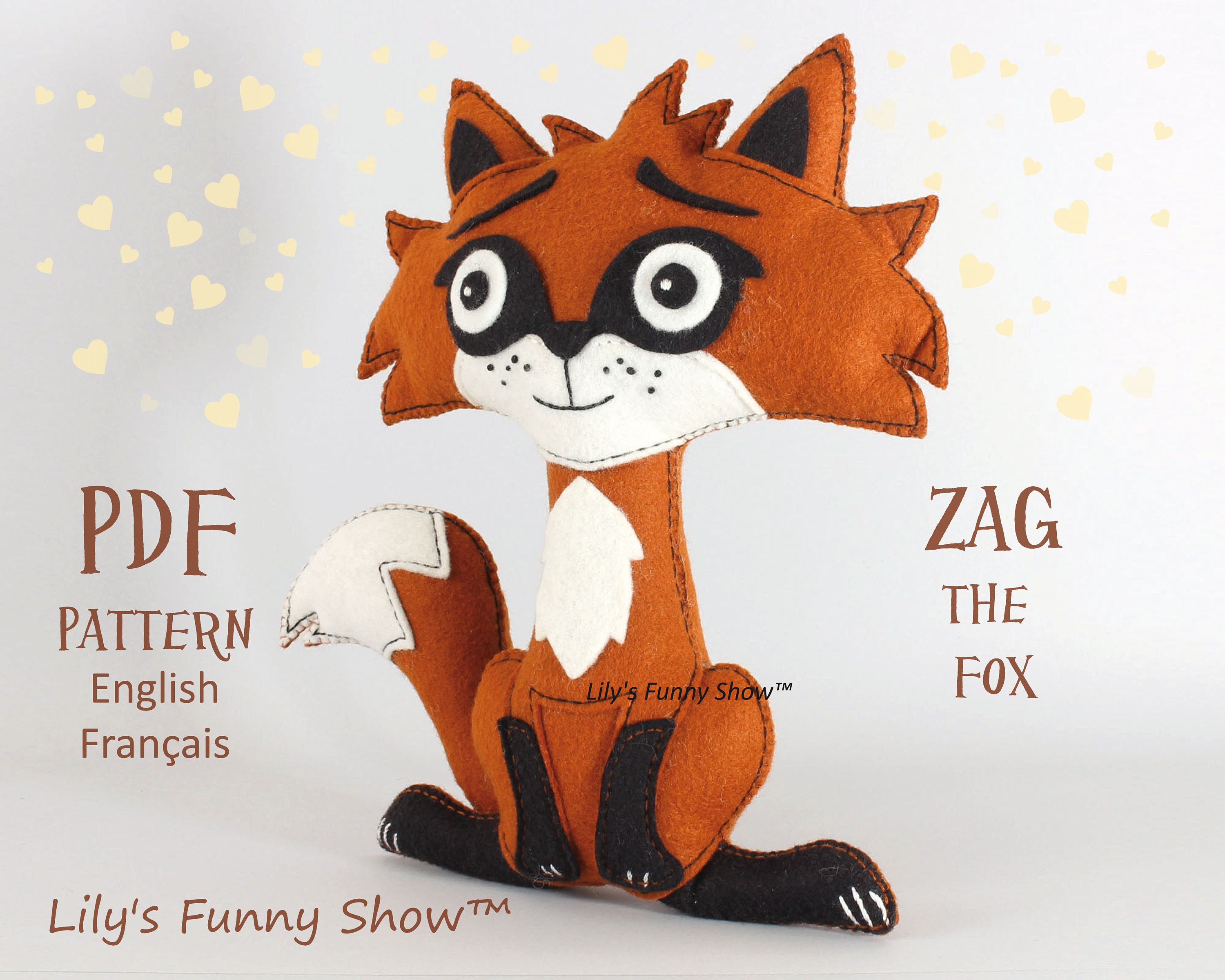 Felt Fox-pdf Pattern-plush Sewing Pattern - Etsy