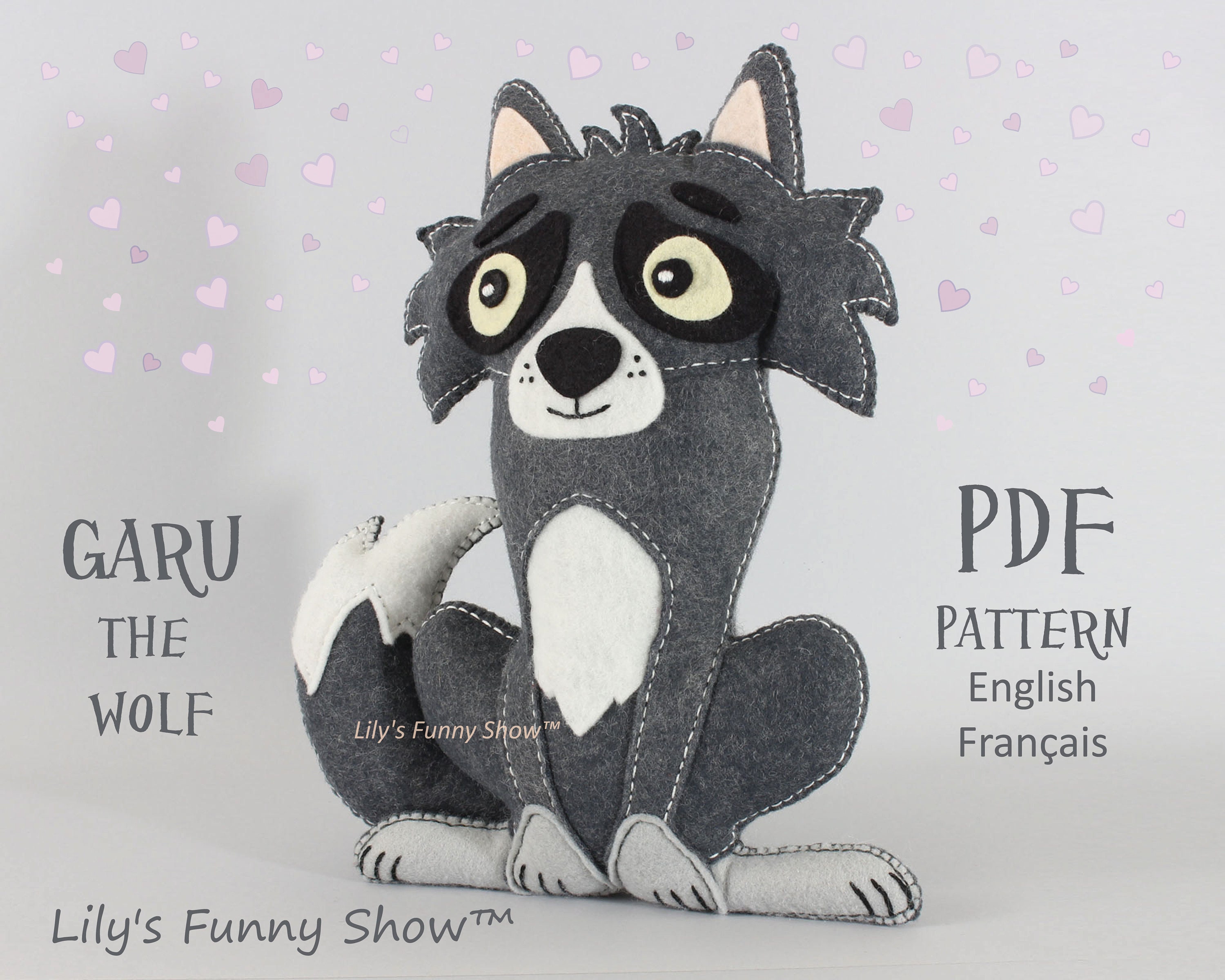 Felt Wolf-pdf Pattern & Svg-plush Sewing Pattern - Etsy