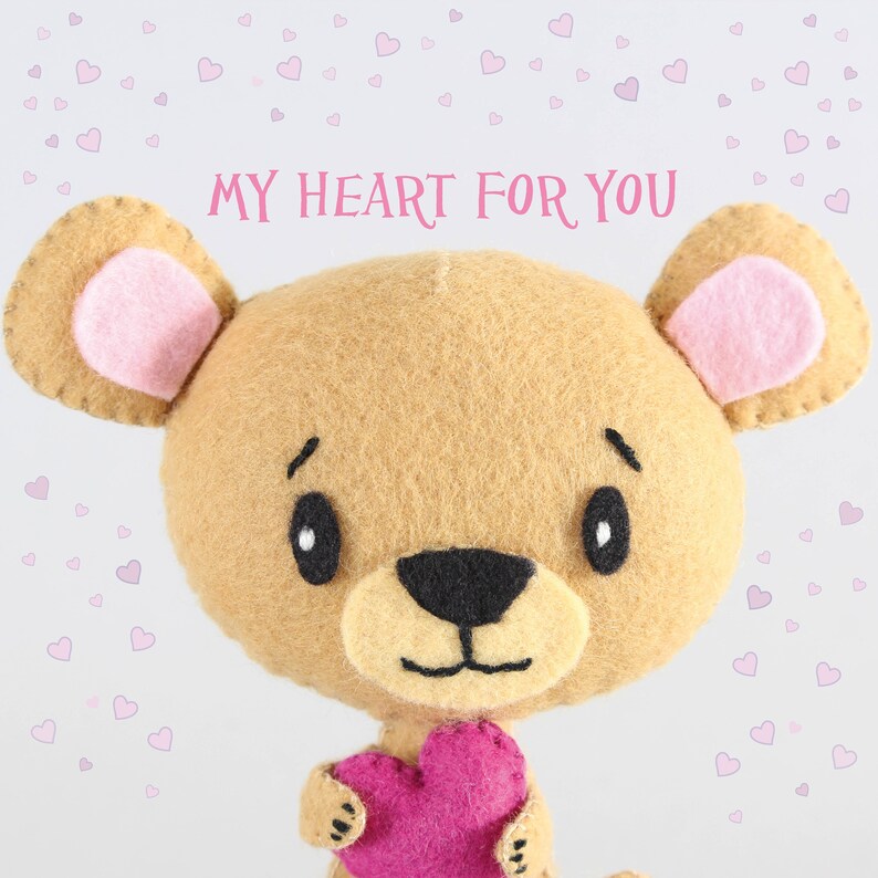 Felt Teddy Bear-pdf Pattern & Svg-plush Sewing Pattern - Etsy