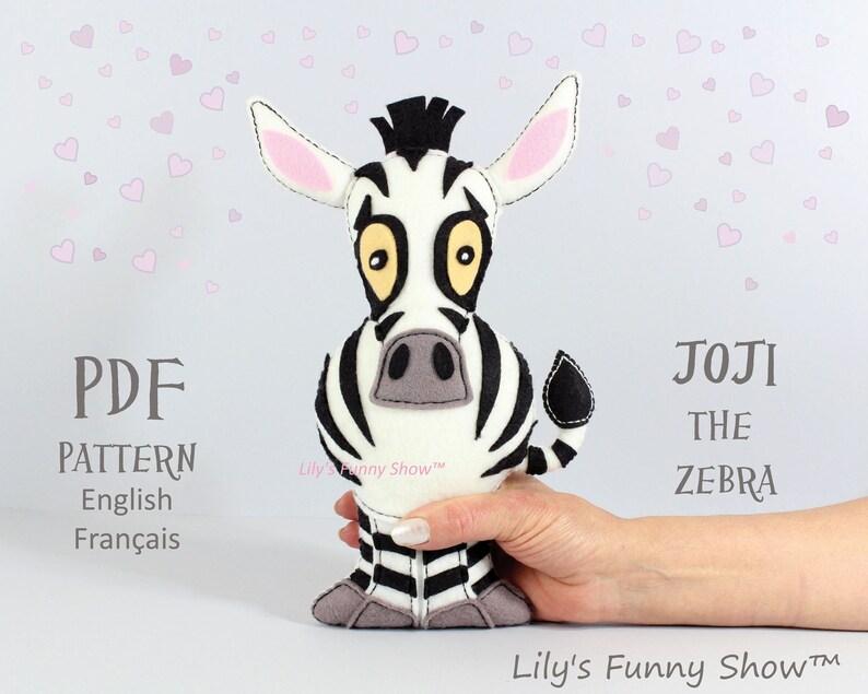 Felt Zebra-pdf Pattern-plush Sewing Pattern - Etsy