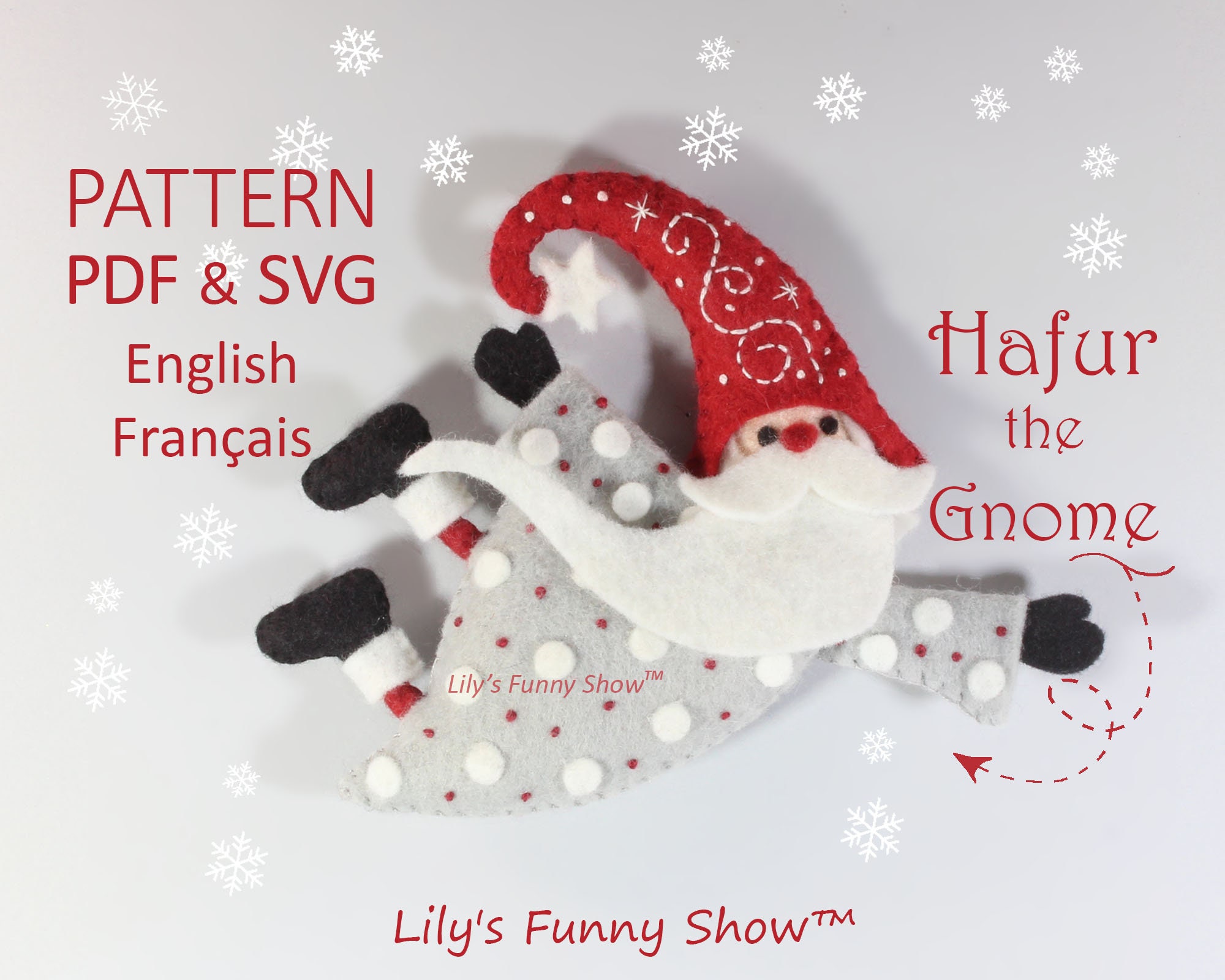 Felt Gnome-pdf Pattern & Svg-plush Sewing Pattern-christmas Ornament ...
