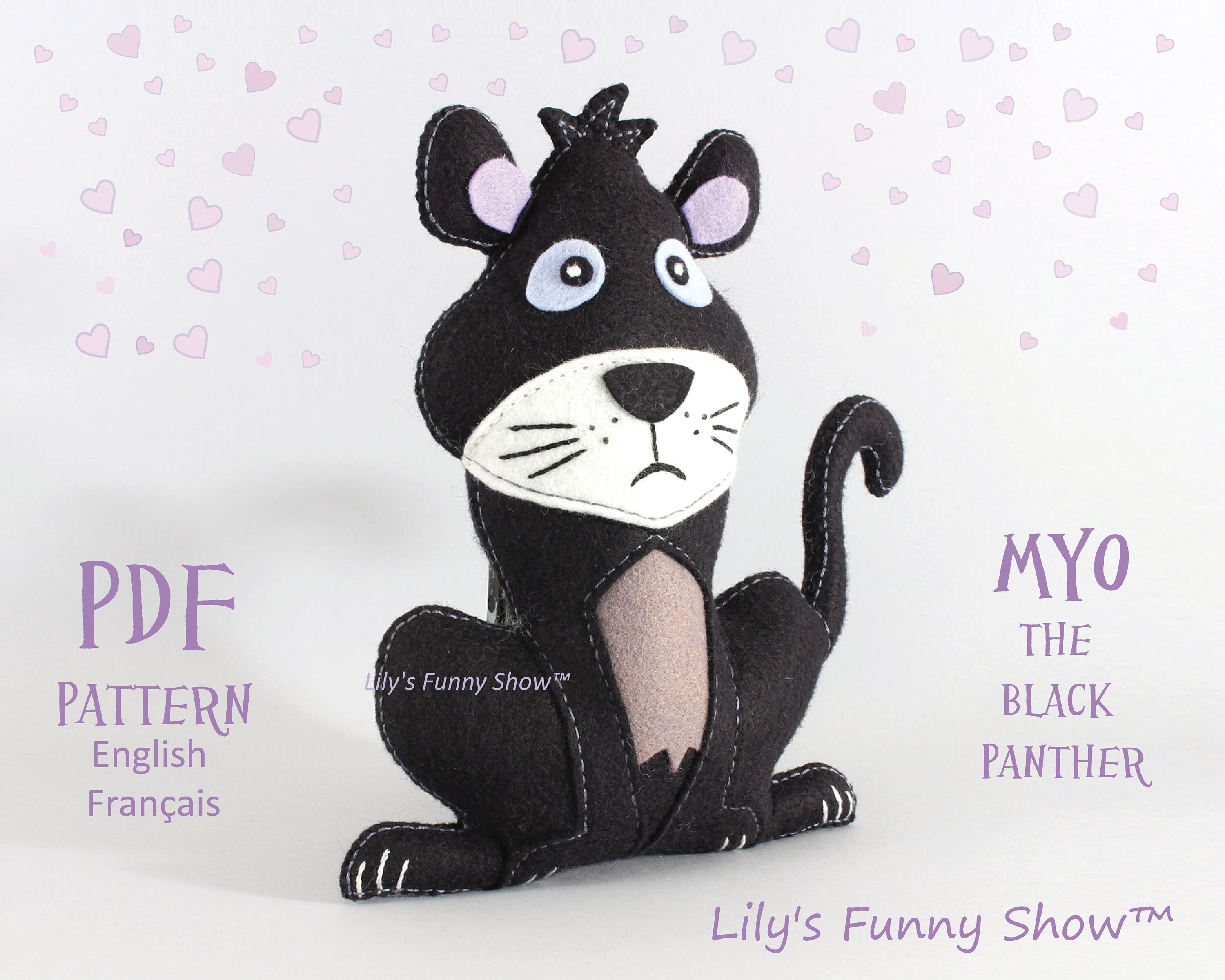 Felt Panther-pdf Pattern-plush Sewing Pattern - Etsy