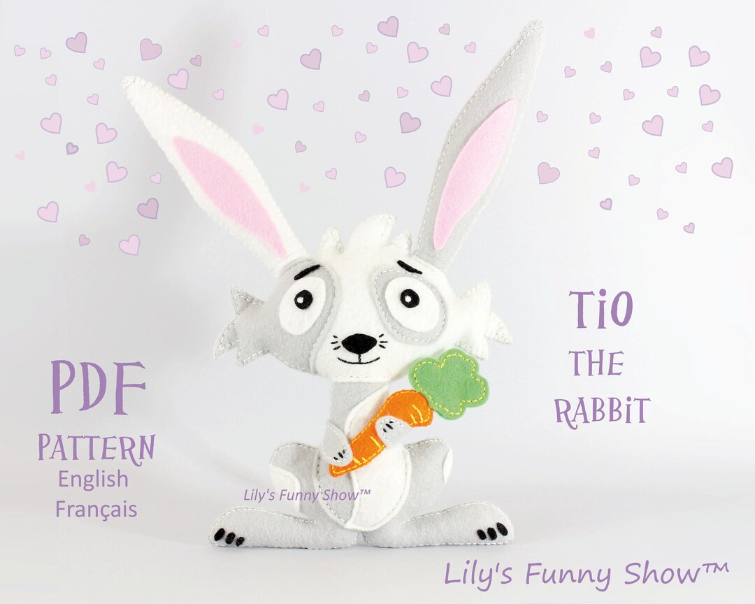 Felt Rabbit-pdf Pattern & Svg-plush Sewing Pattern - Etsy