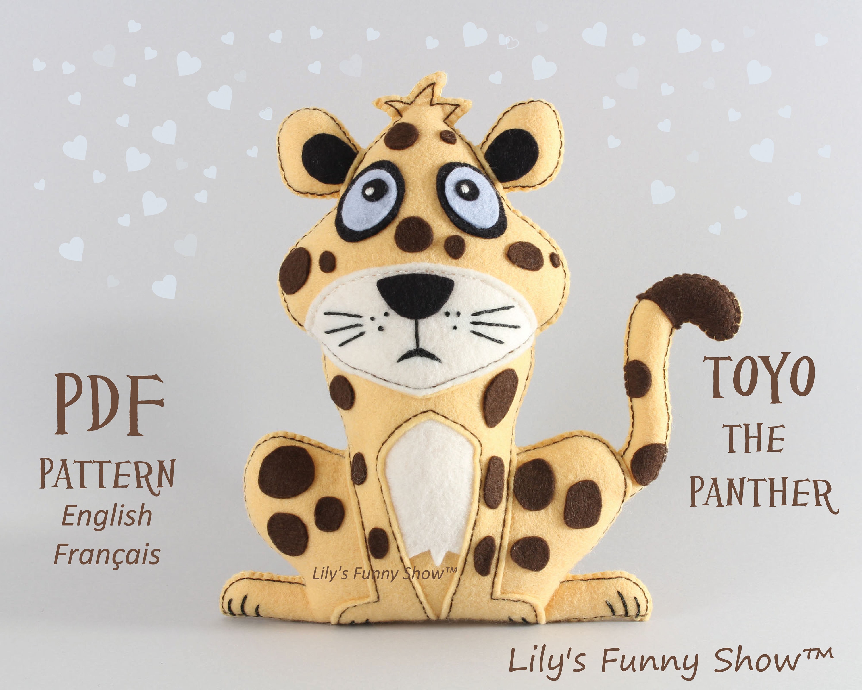 Felt Panther-pdf Pattern & Svg-plush Sewing Pattern - Etsy