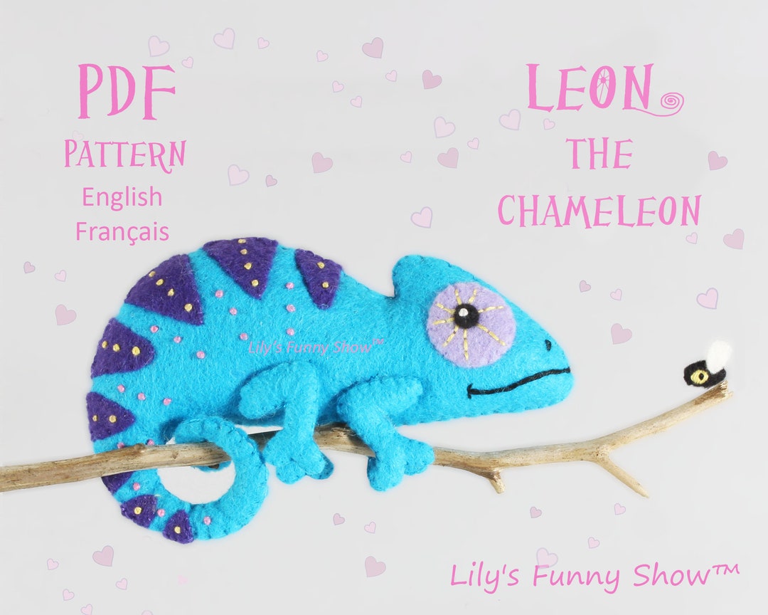 Felt Chameleon-pdf Pattern & Svg-plush Sewing Pattern - Etsy Canada