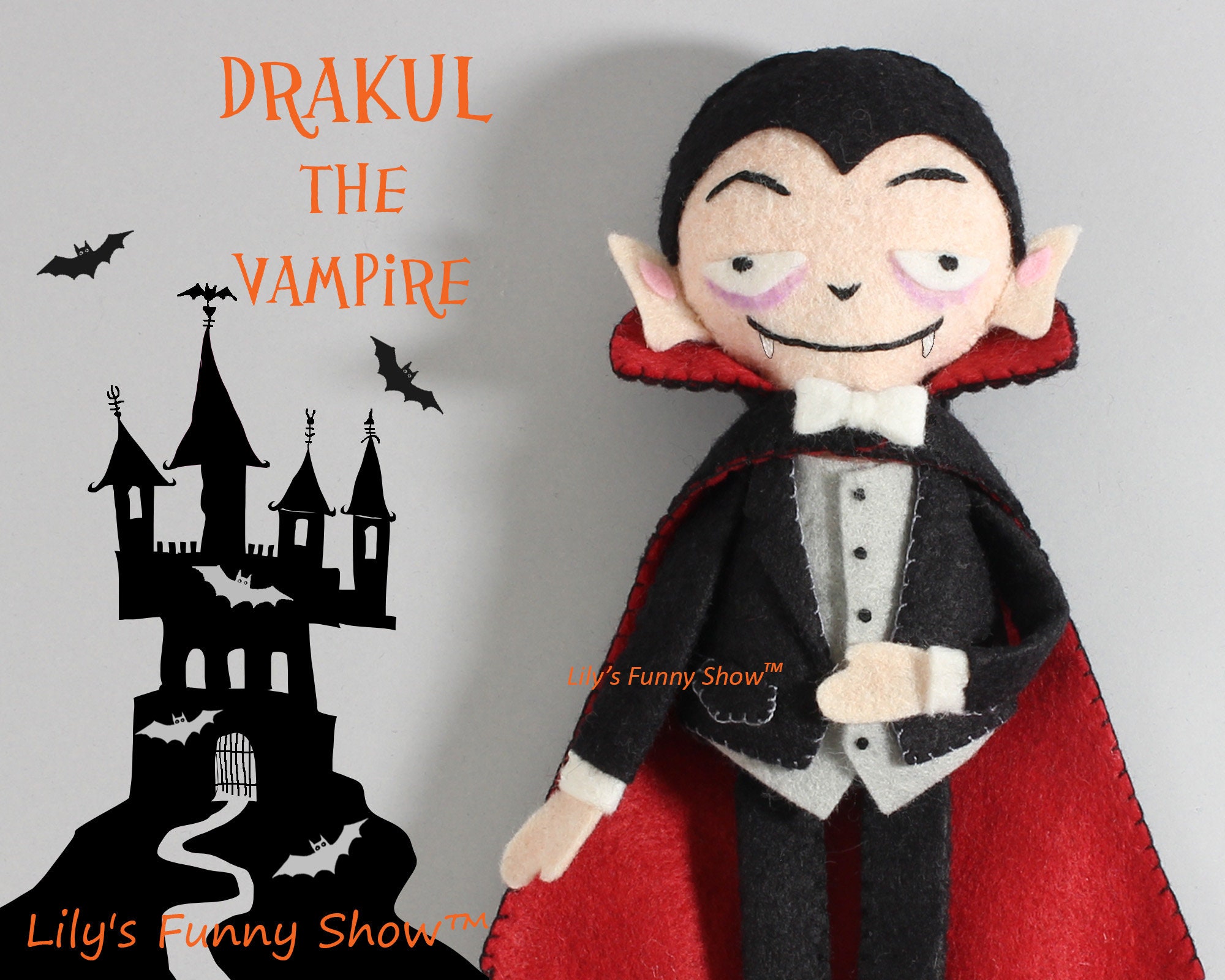 Felt Dracula-pdf Pattern &svg-plush Sewing Pattern-halloween - Etsy