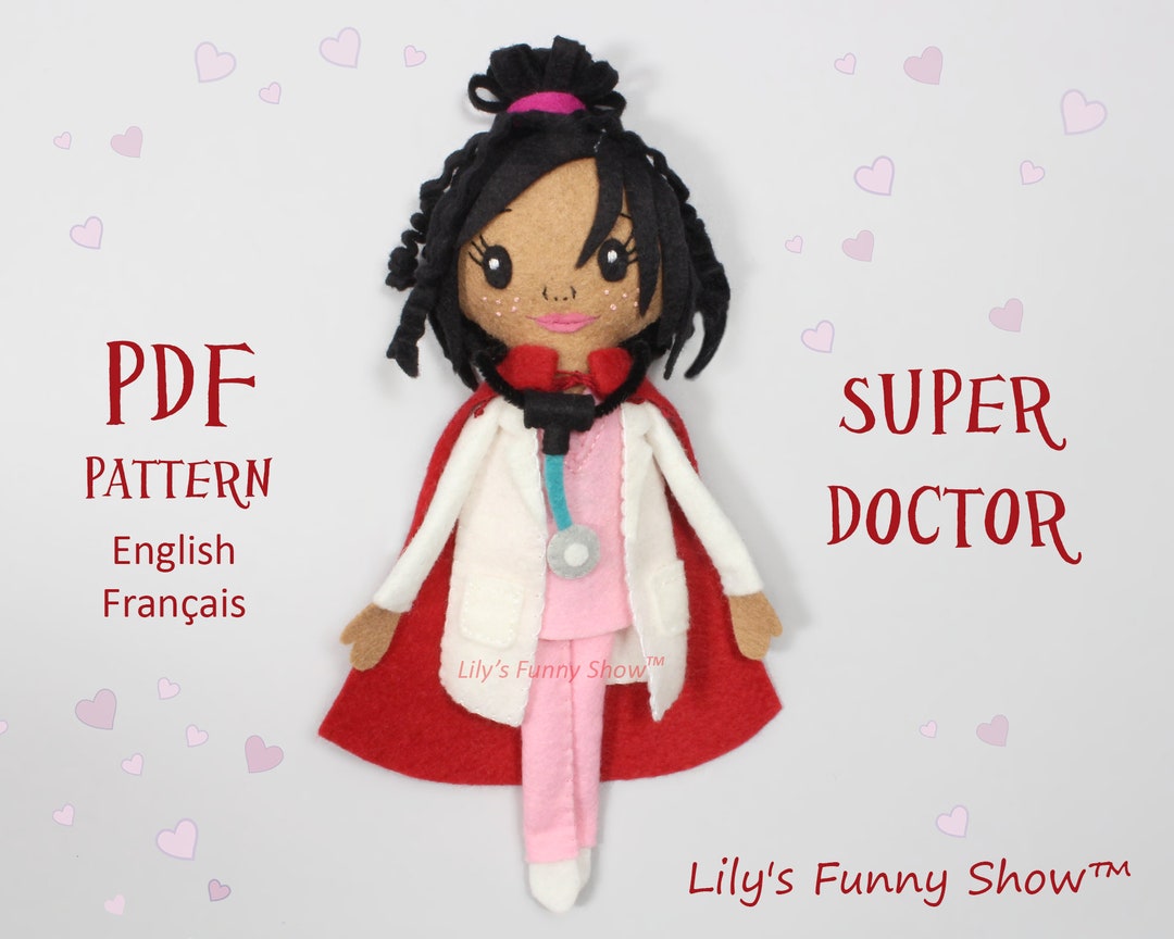 Felt Doctor-pdf Pattern &svg-plush Sewing Pattern - Etsy