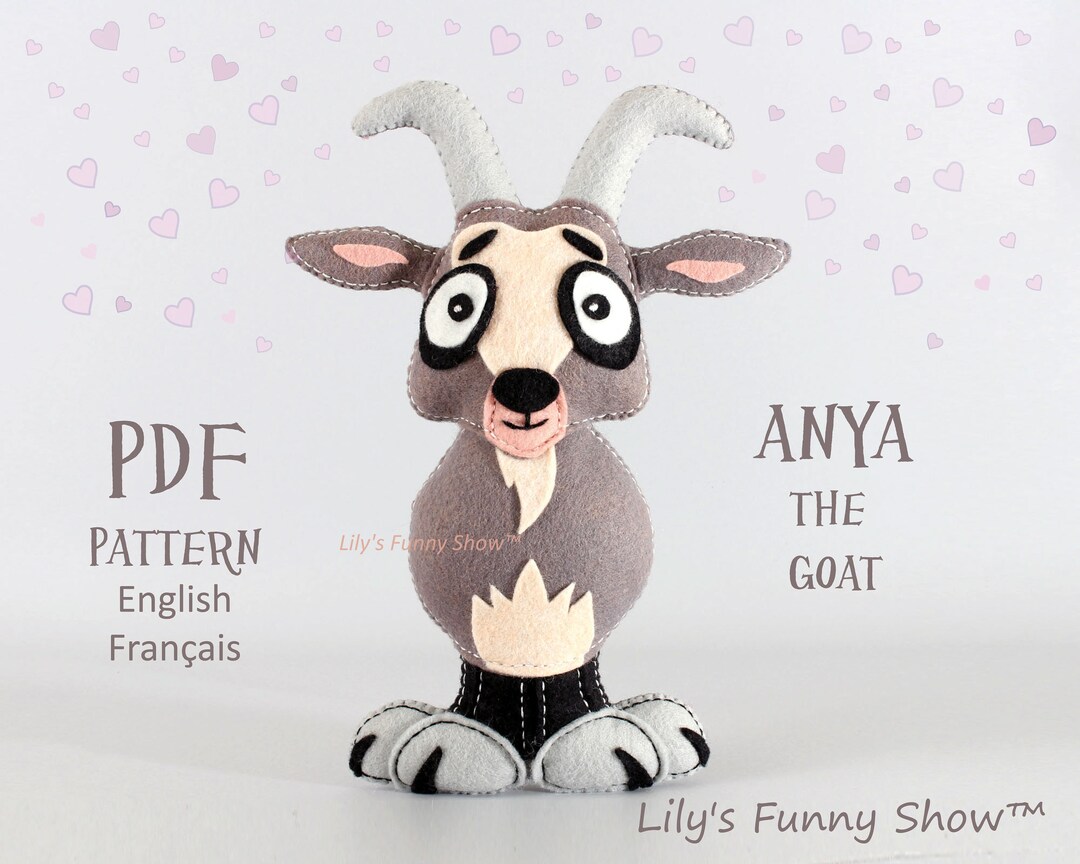 Felt Goat-pdf Pattern & Svg-plush Sewing Pattern - Etsy