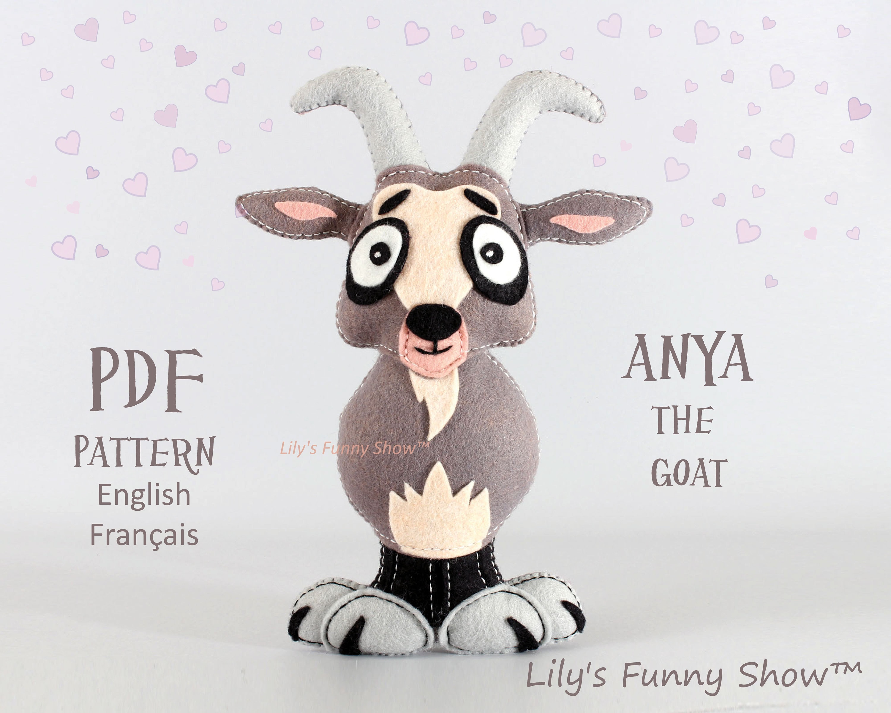 Felt Goat-pdf Pattern & Svg-plush Sewing Pattern - Etsy