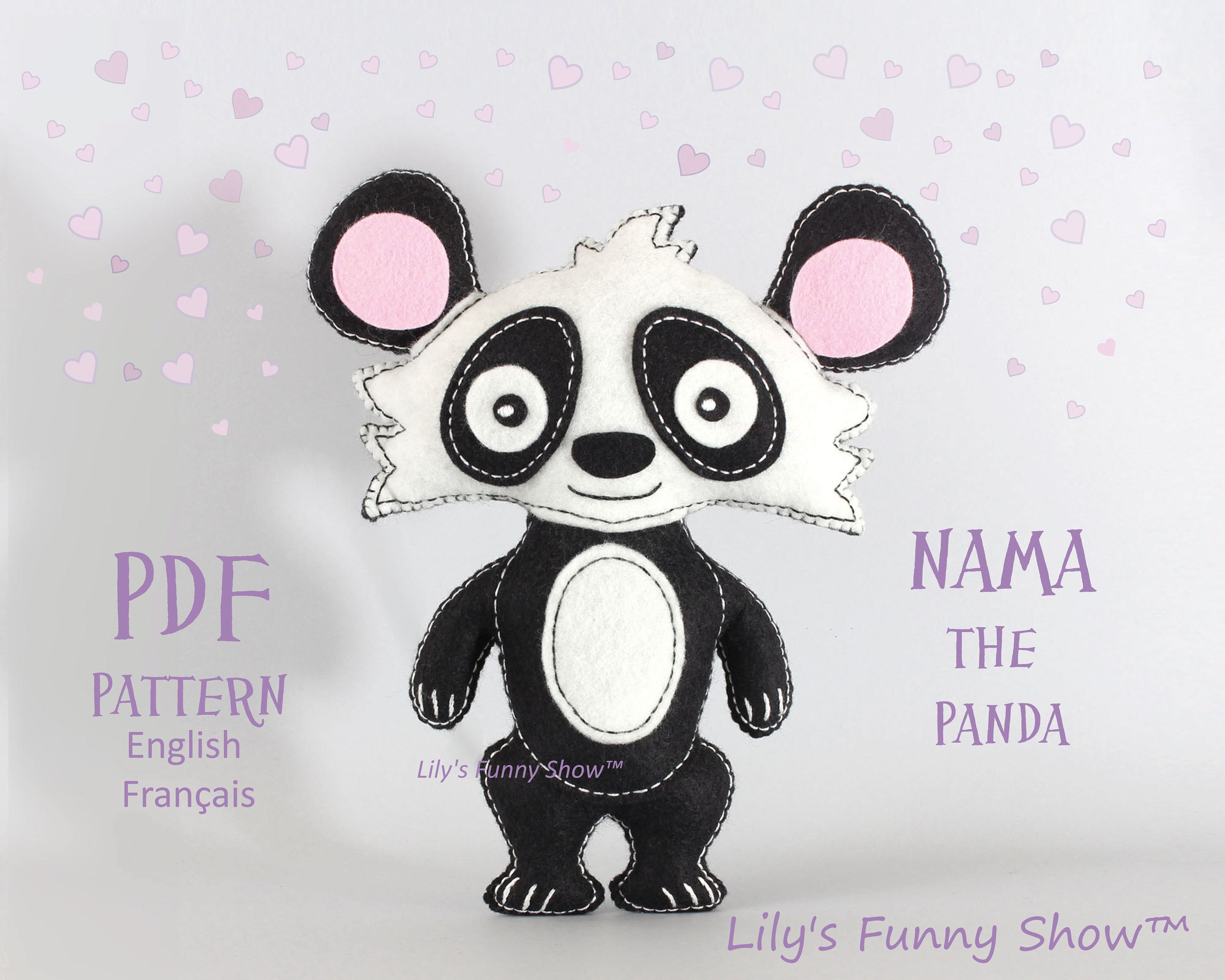 Felt Panda-pdf Pattern-plush Sewing Pattern - Etsy